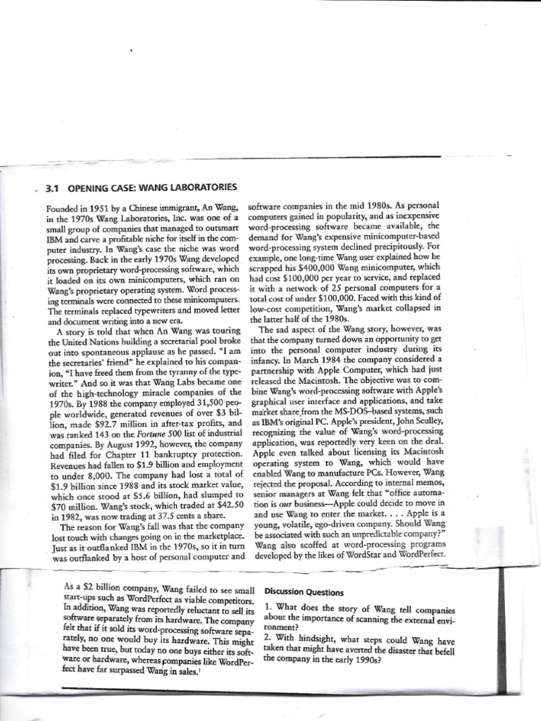 Wang Laboratories Case | PDF
