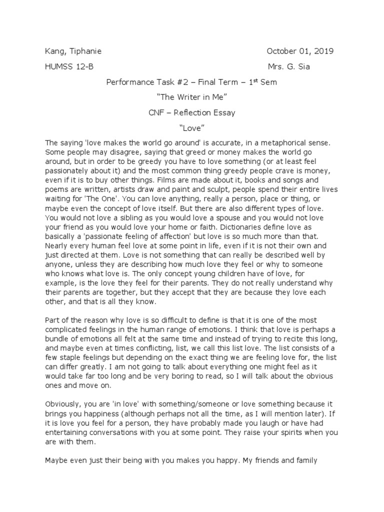Kang, Tiphanie October 01, 2019 Humss 12-B Mrs. G. Sia Performance Task ...