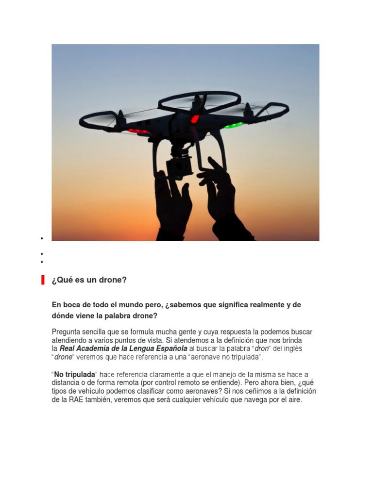 Qué Es Un Drone Significado | PDF | Vehículo aéreo no tripulado | Aviación