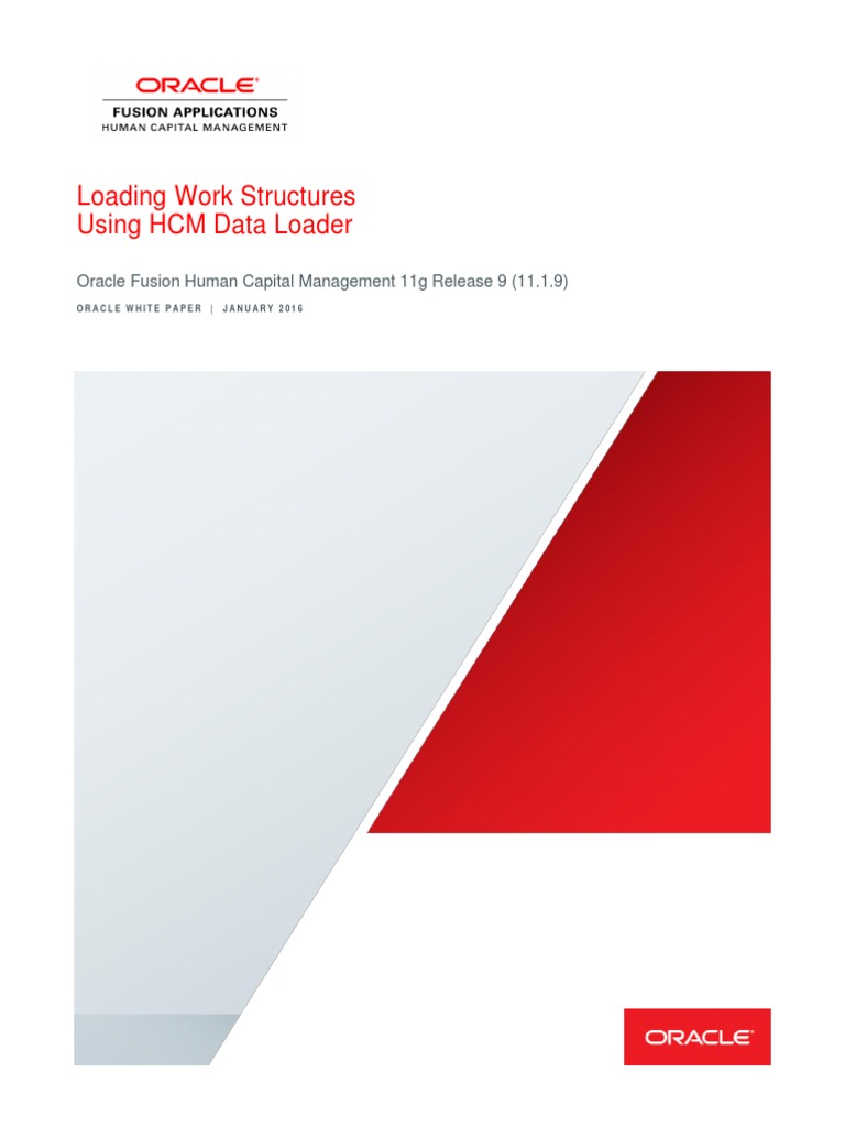 Loading Work Structures Using HCM Data Loader: Oracle Fusion Human Capital Management 11g ...