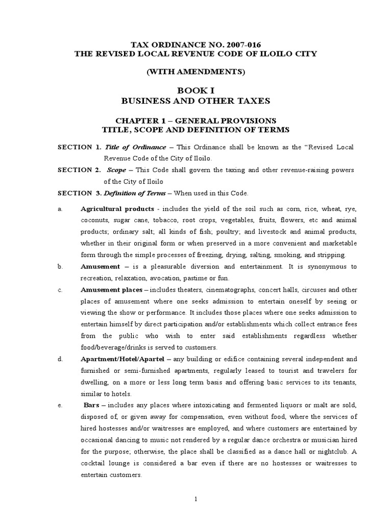 Iloilo City Tax Ordinance | PDF | Cigar | Securities (Finance)