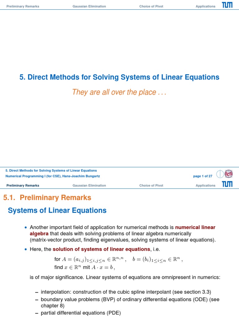 Handout Materi | PDF | Numerical Analysis | System Of Linear Equations