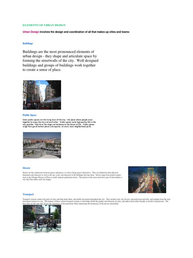 Elements of Urban Design | PDF | Shape | Urban Design