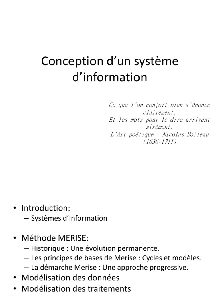 Conception d'un Système d'Information | PDF | Informatique | Système d ...