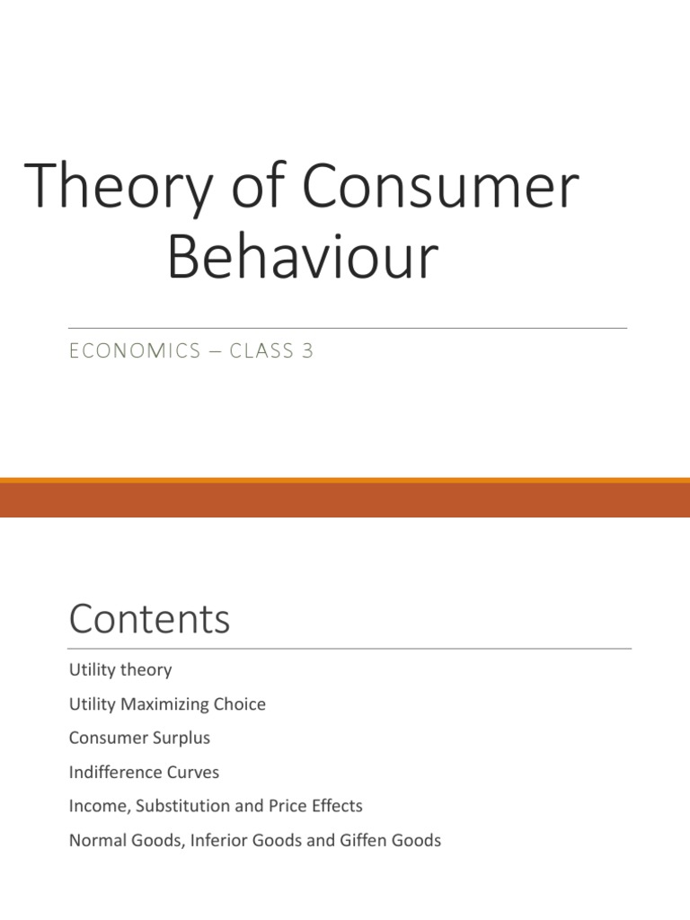 03 - Theory of Consumer Behavior | PDF | Utility | Microeconomics