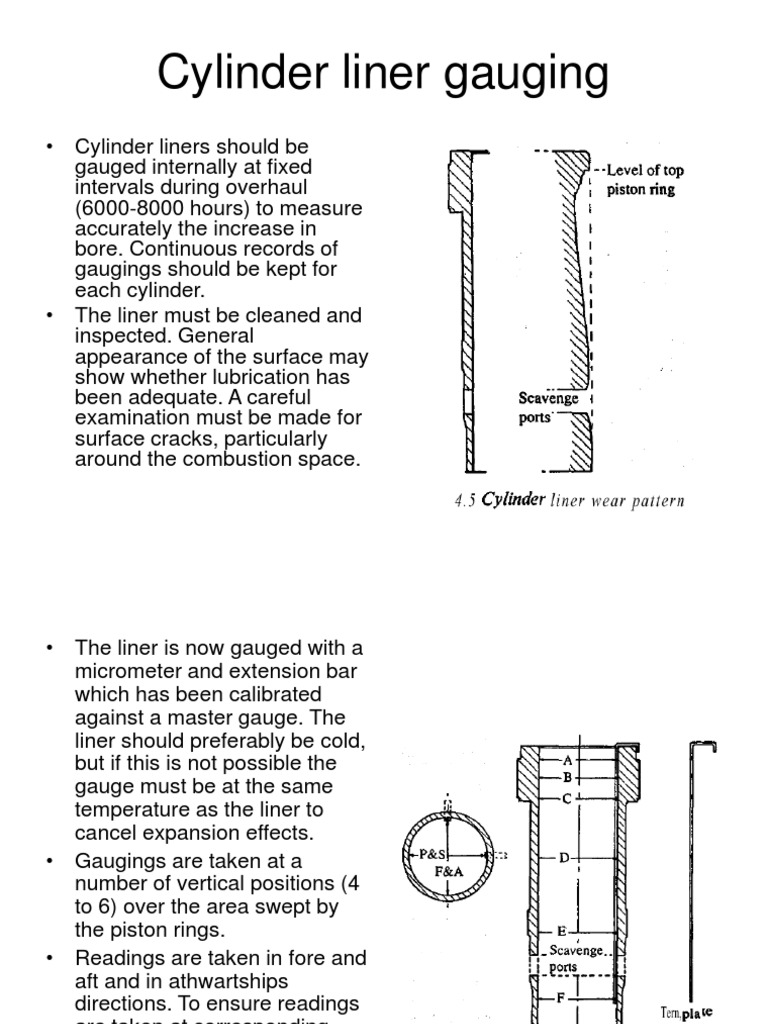 Cylinder Liner Gauging 1 | PDF | Piston | Cylinder (Engine)