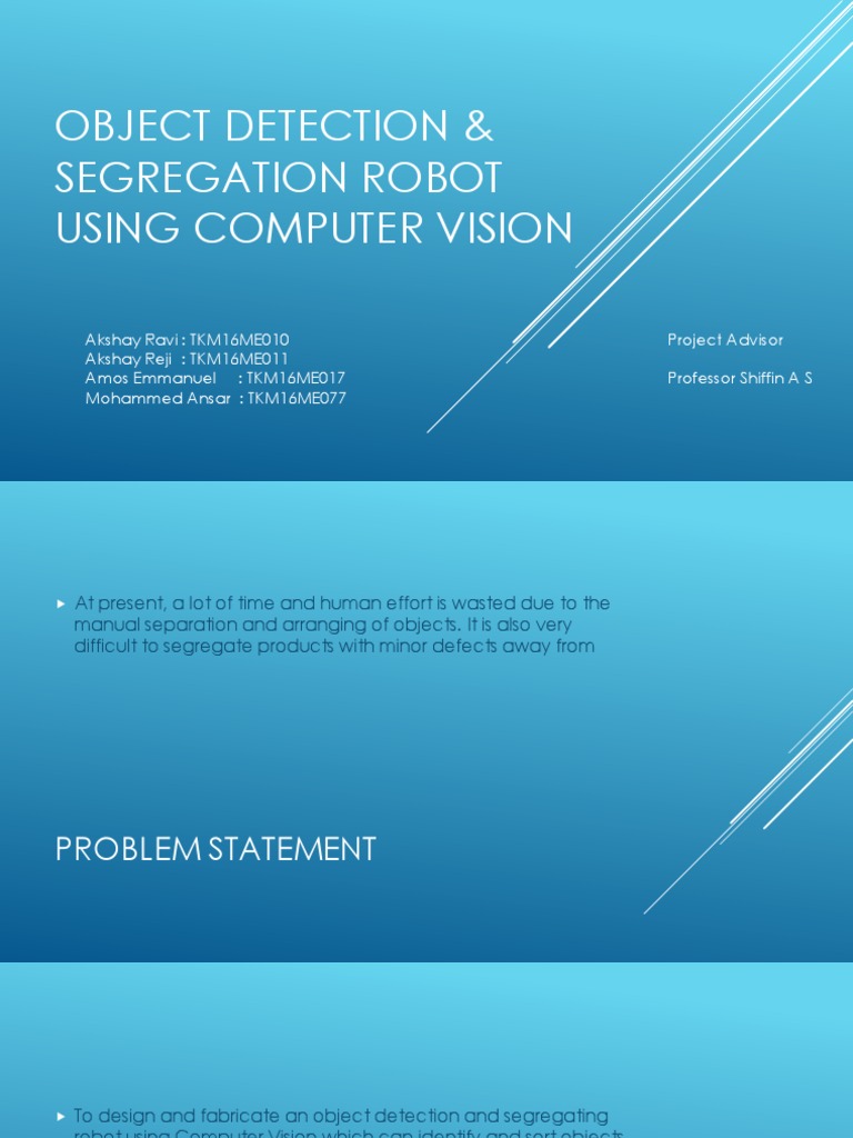 Object Detection Robot Using Vision | PDF | Technology & Engineering