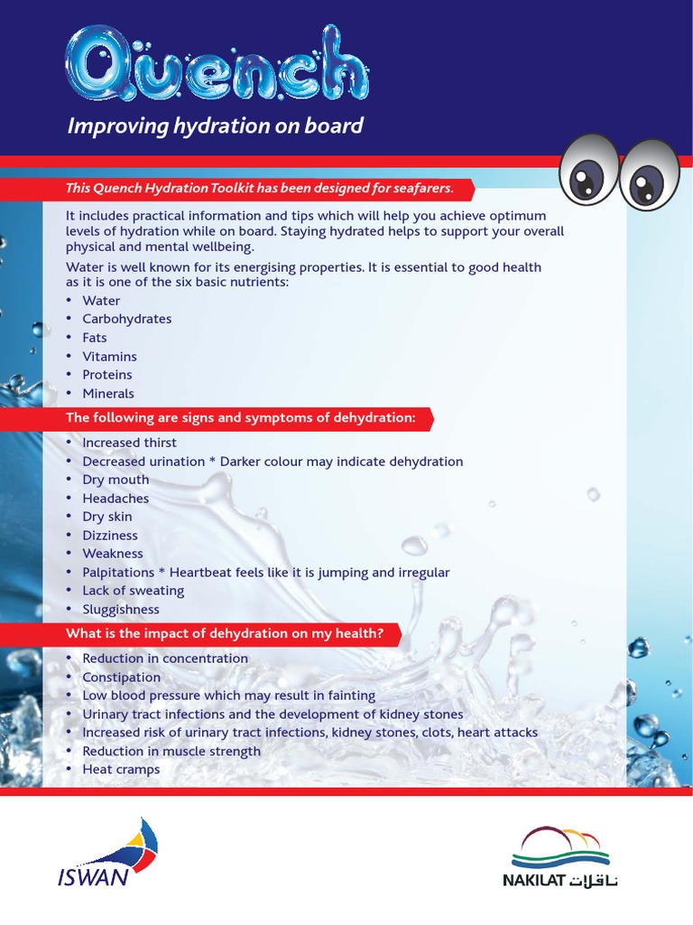 Quench Hydration Toolkit | PDF | Dehydration | Urine