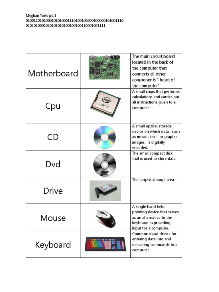 Unit Vocabulary | PDF | Computer Hardware | Computer Data Storage