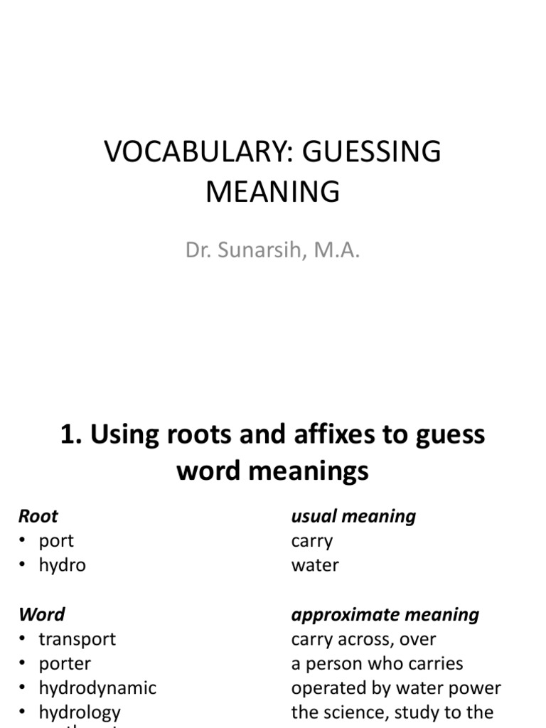 Vocabulary Guessing Meaning | PDF | Bracket | Nature