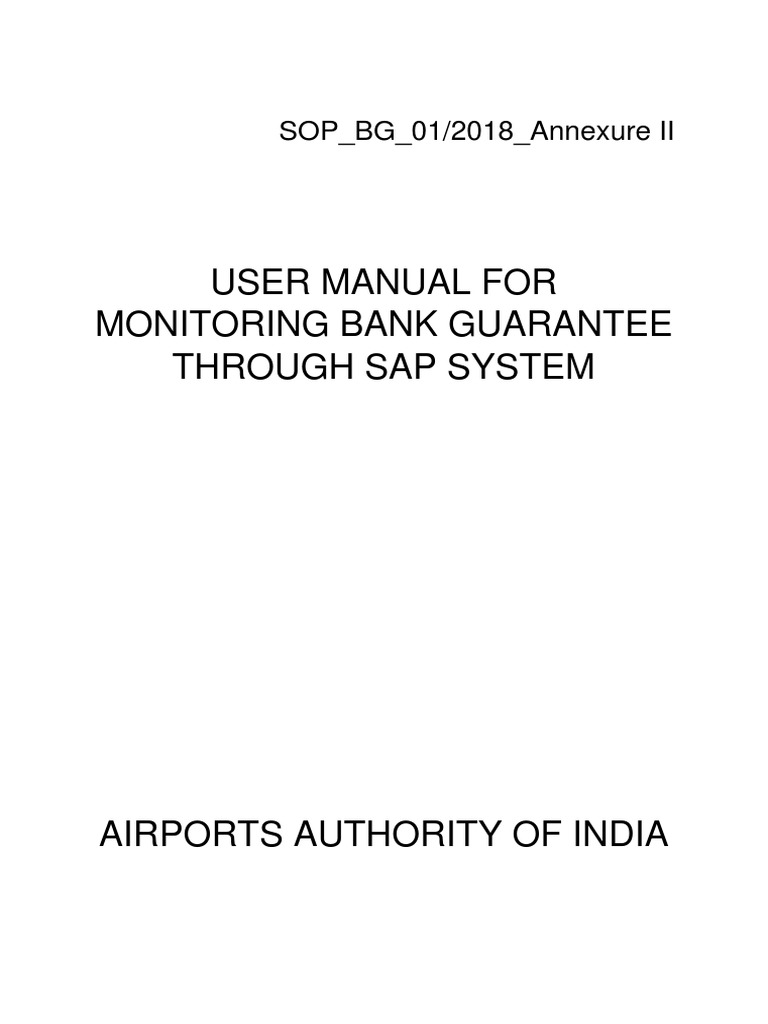 Bank Guarantee User Manual PDF | PDF | Software | Computing