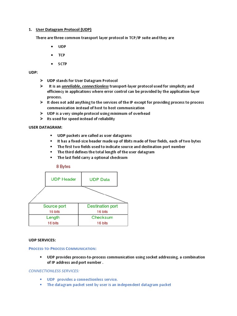 User Datagram Protocol | PDF | Transmission Control Protocol | Network ...