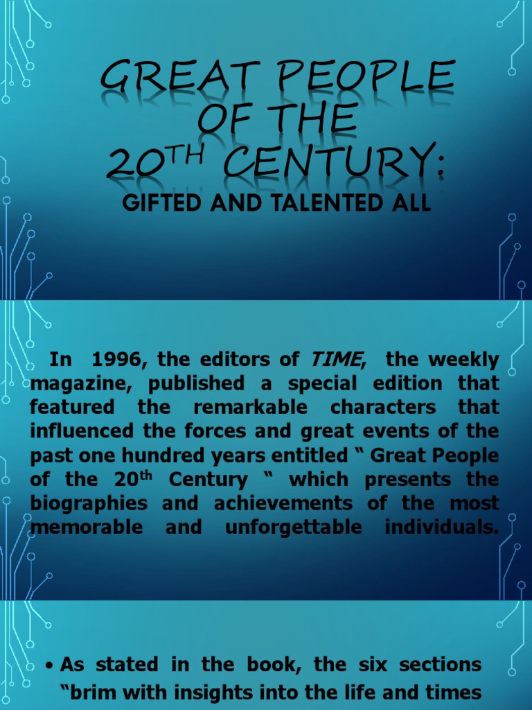 Great People of The 20 Century:: Gifted and Talented All | PDF