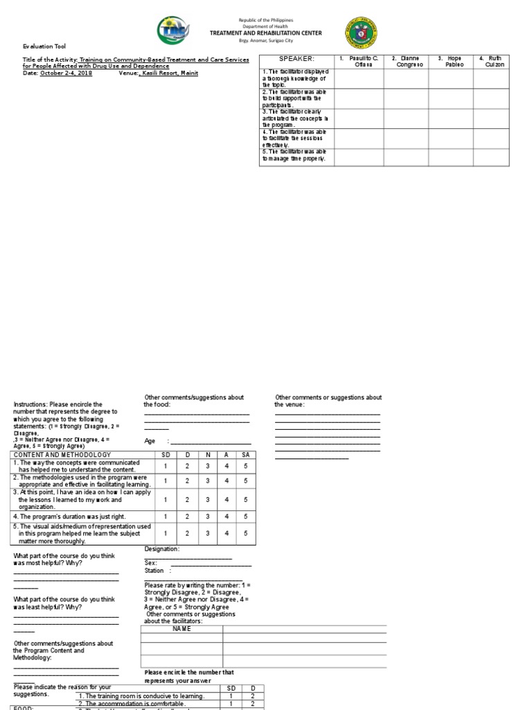Treatment and Rehabilitation Center: Speaker | PDF | Behavior Modification | Communication