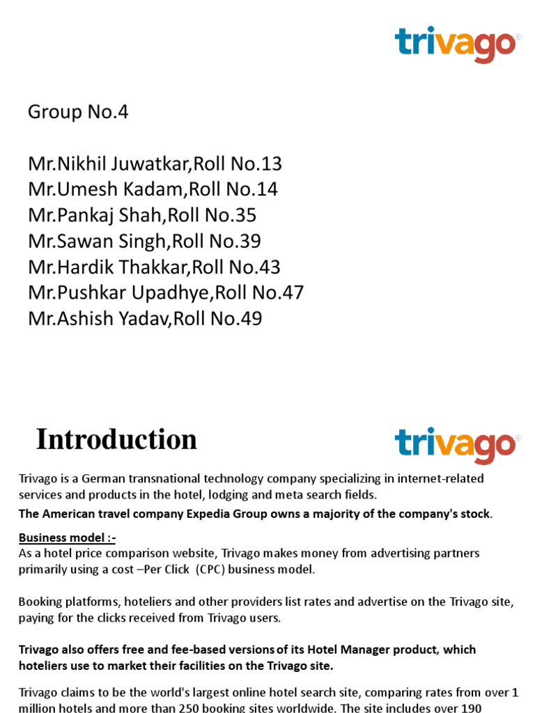 Trivago: Business Model and Ownership | PDF | Market Segmentation ...
