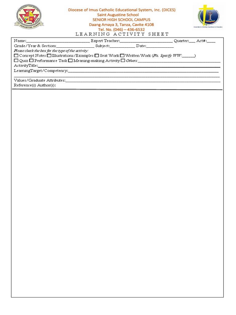 Learning Activity Sheet | PDF
