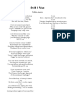 Maya Angelou's "Still I Rise" Poem Analysis | PDF