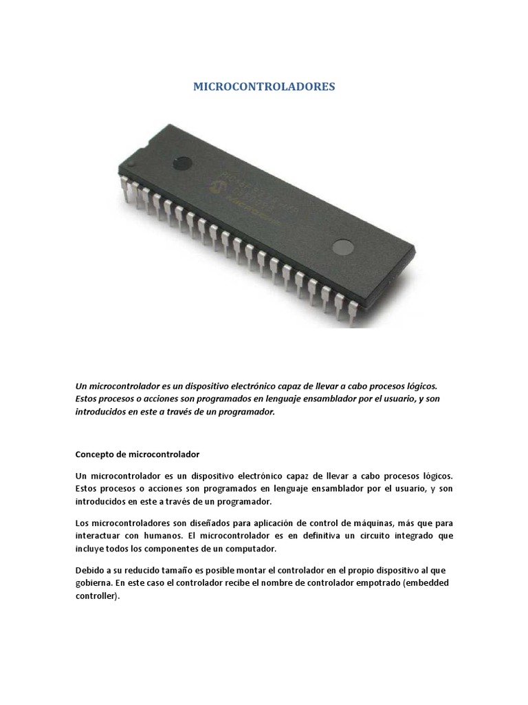 Material Lectura - Microcontroladores Vs Microprocesadores | PDF | Microcontrolador ...