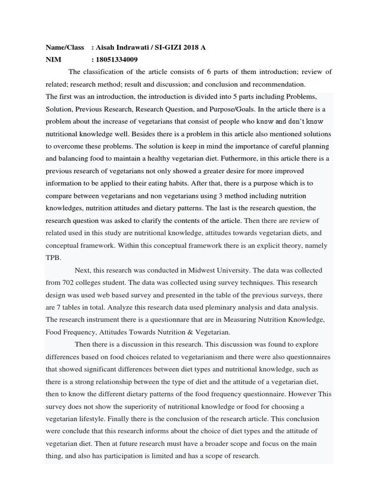 The Classification of The Article Consists of 6 Parts of Them ...