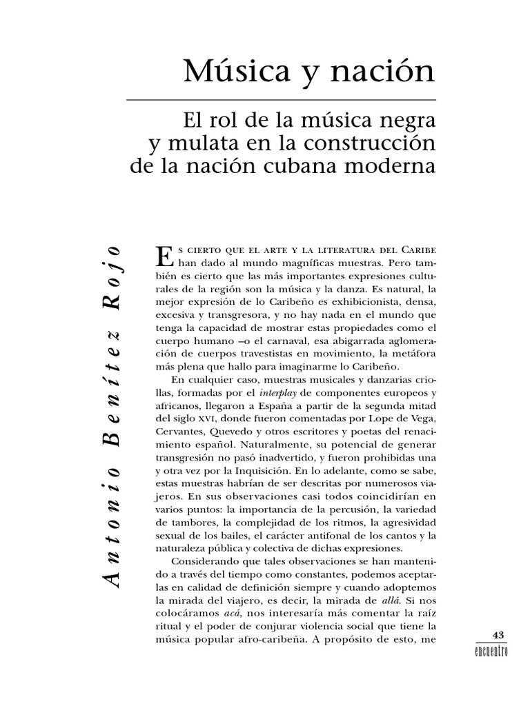 La importancia de la música popular afro-cubana en la construcción de ...