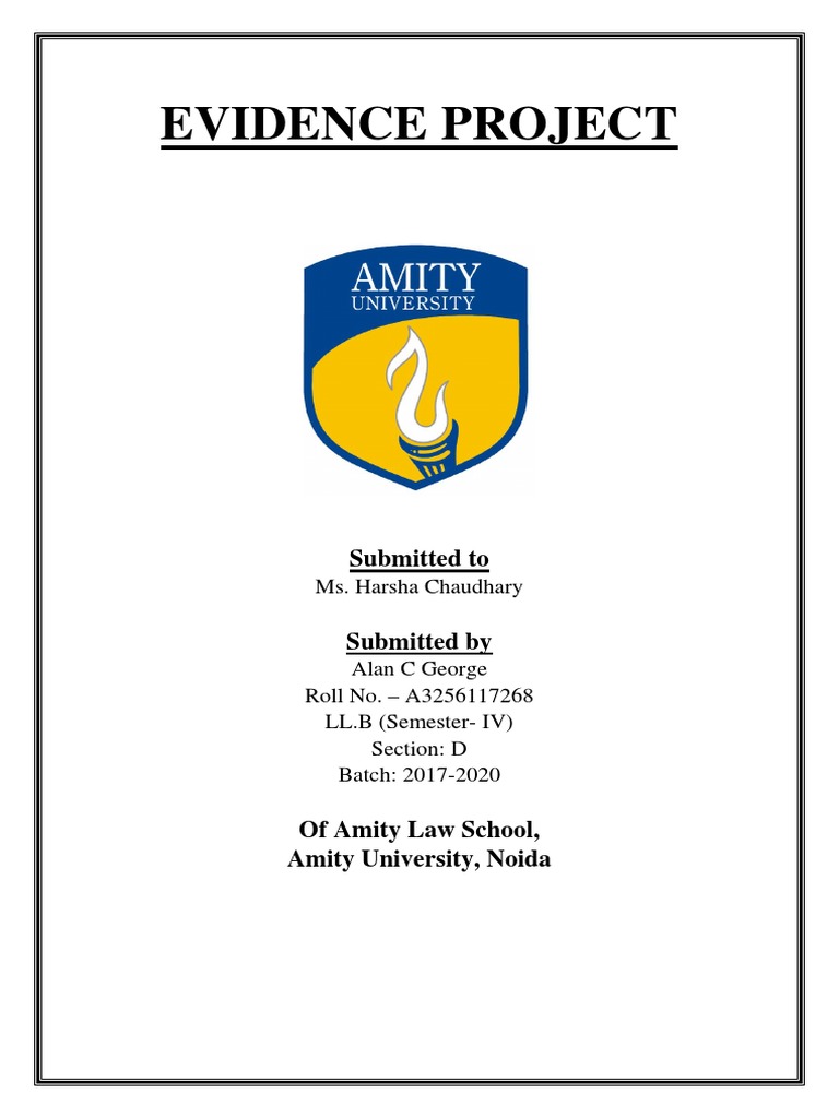Evidence Project | PDF | Burden Of Proof (Law) | Evidence