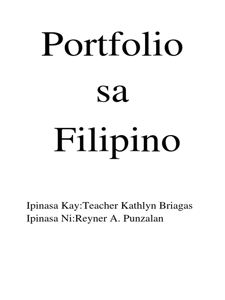 Portfolio Sa Filipino | PDF