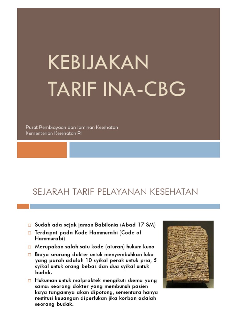 Kebijakan Tarif INACBG | PDF