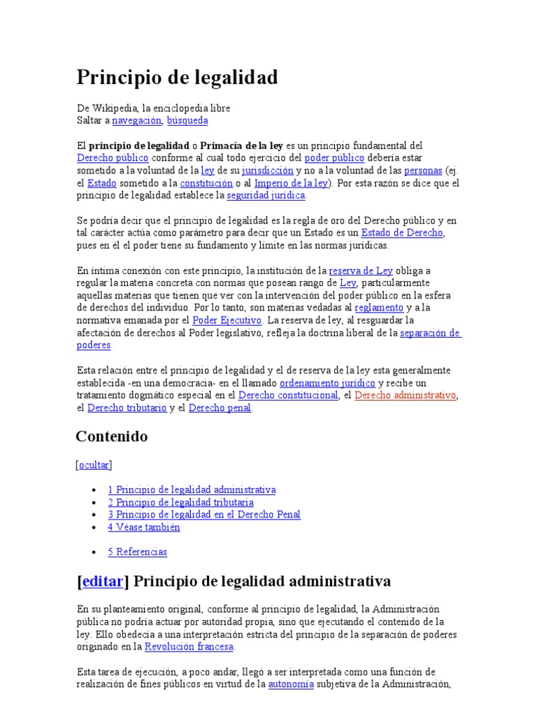 Principio de Legalidad | PDF | Derecho penal | Ley Pública