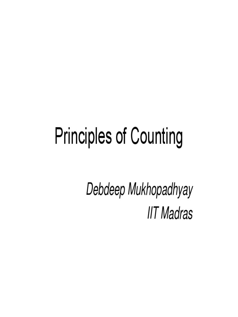 Counting I Pdf Pdf Permutation Numbers