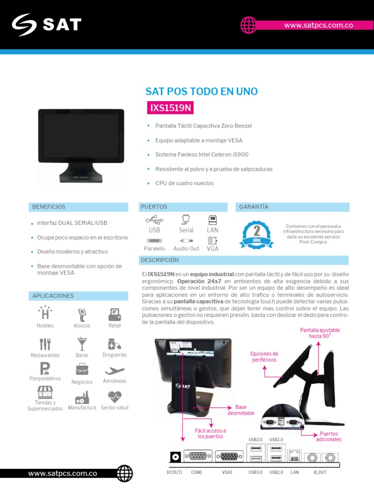 Guia Sat Pos | PDF | Pantalla táctil | USB
