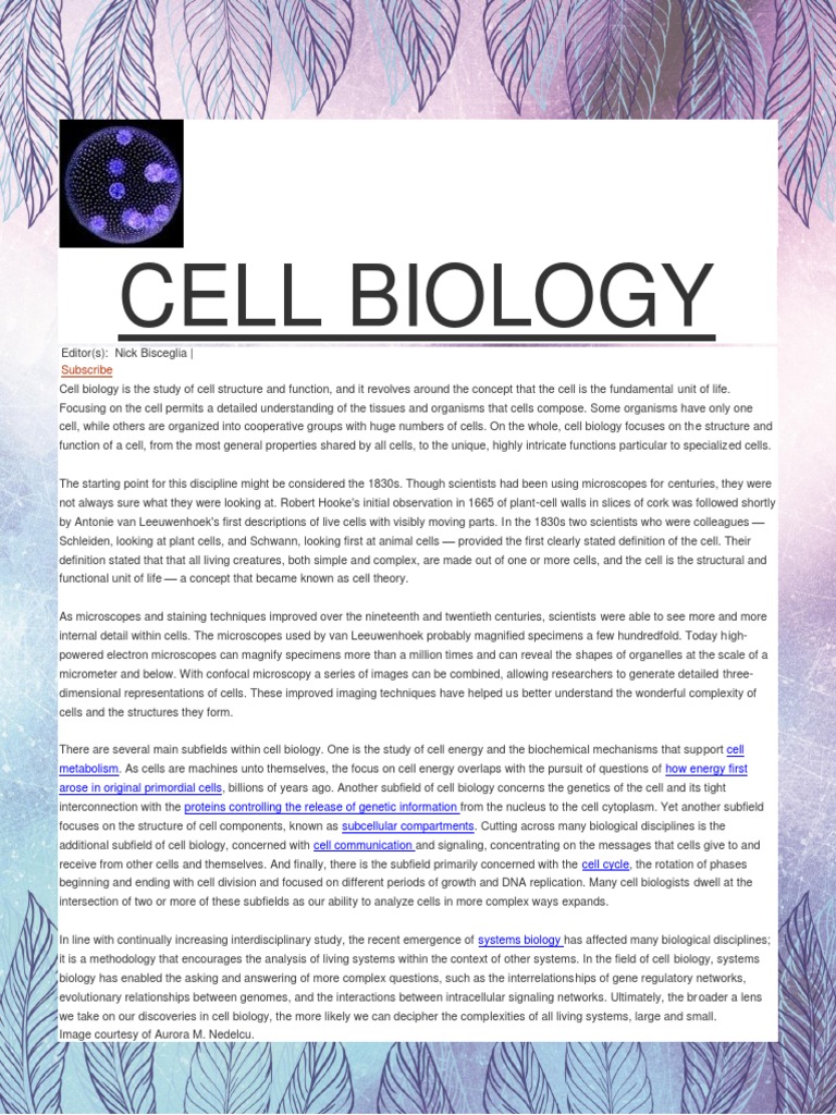 Cell Biology: Subscribe | PDF | Gene Expression | Proteins