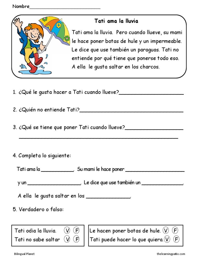 Comprension Preguntas de Un Texto | PDF