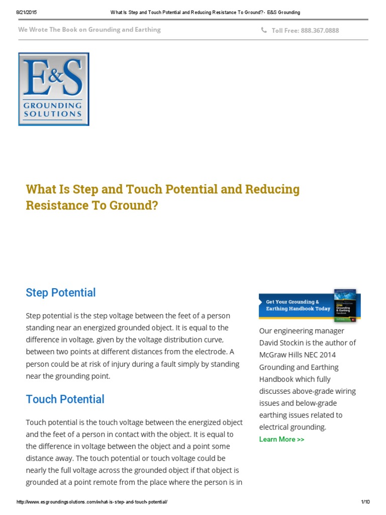 What Is Step and Touch Potential and Reducing Resistance To Ground - E ...