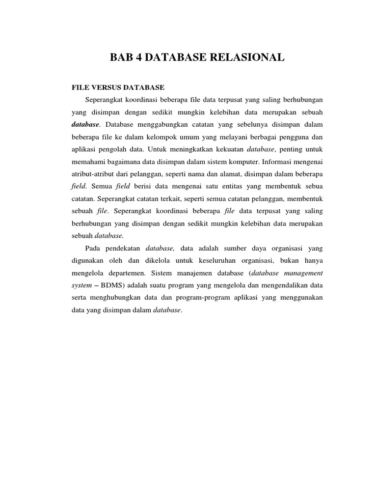 Mempelajari Konsep Dasar Database Relasional | PDF