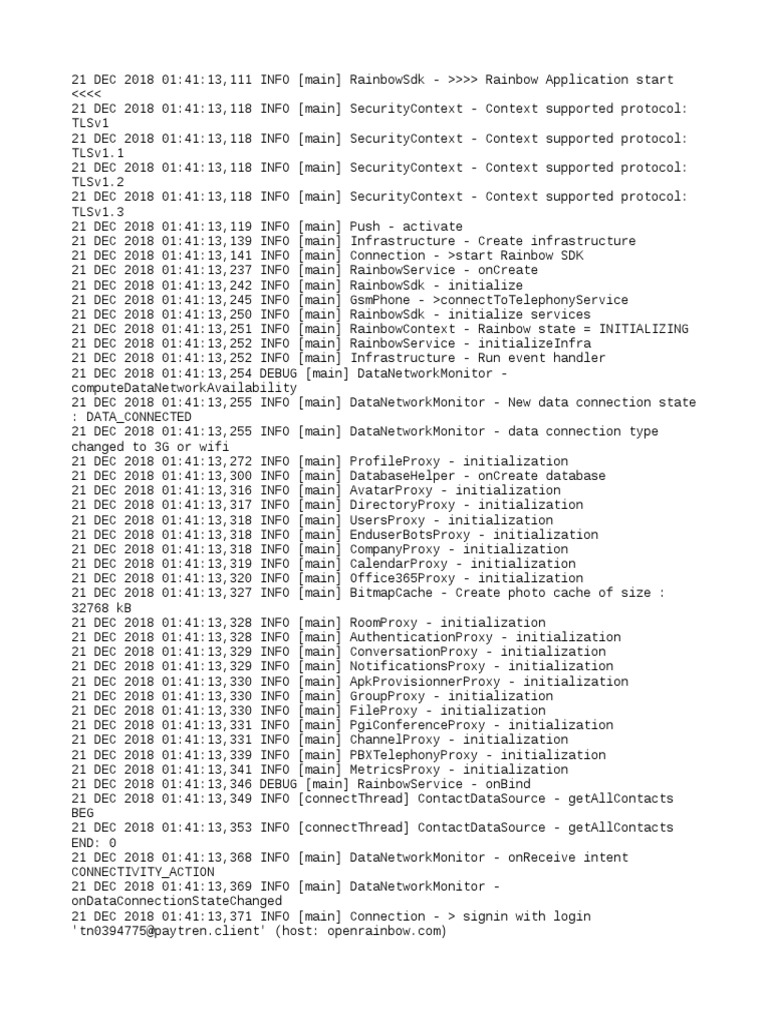 Rainbow Android Logs | PDF | Internet | Information Technology