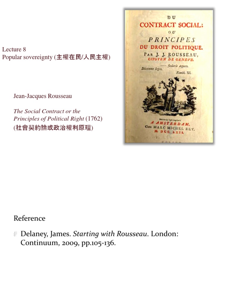 Rousseau's Social Contract Lecture | PDF | Sovereignty | Social Contract