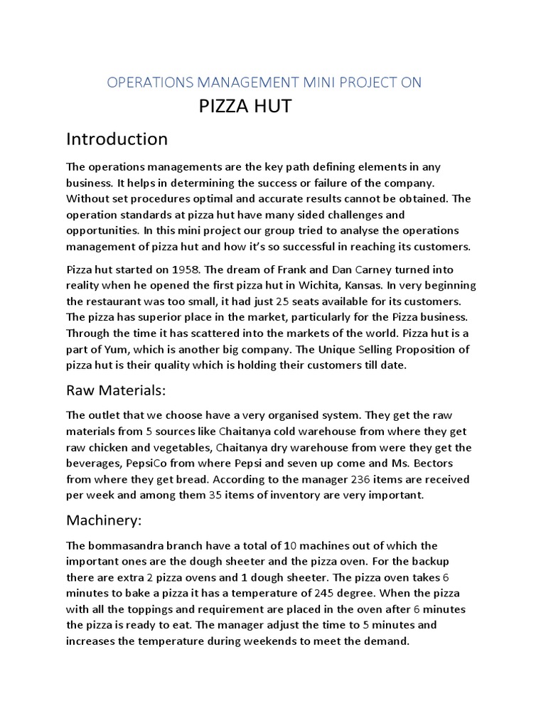 Pizza Hut Mini Project | PDF | Pizza | Shelf Life