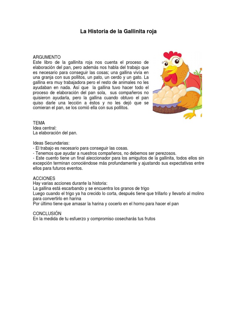 Analisis La Gallinita Roja | PDF
