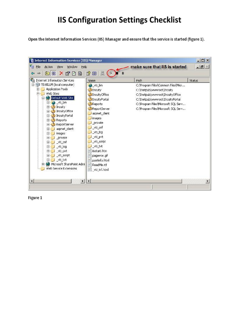 Iis Configuration Settings Checklist Rev1 Pdf Internet Information Services Active Server