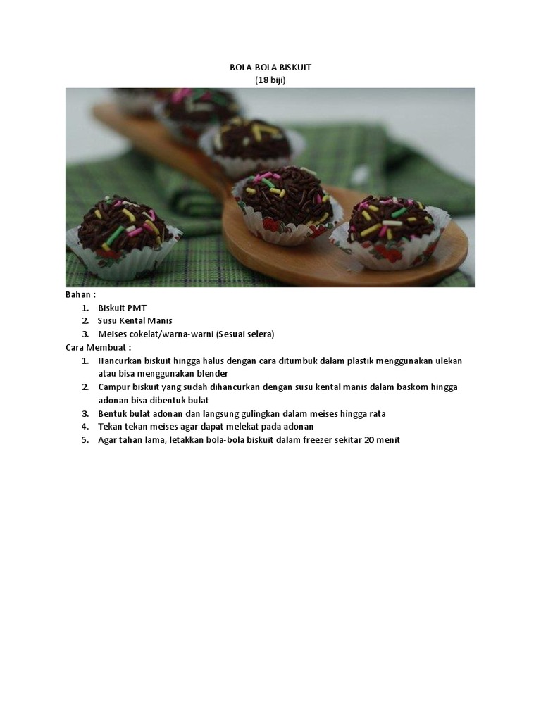 Resep Kreatif Bola Biskuit PMT | PDF