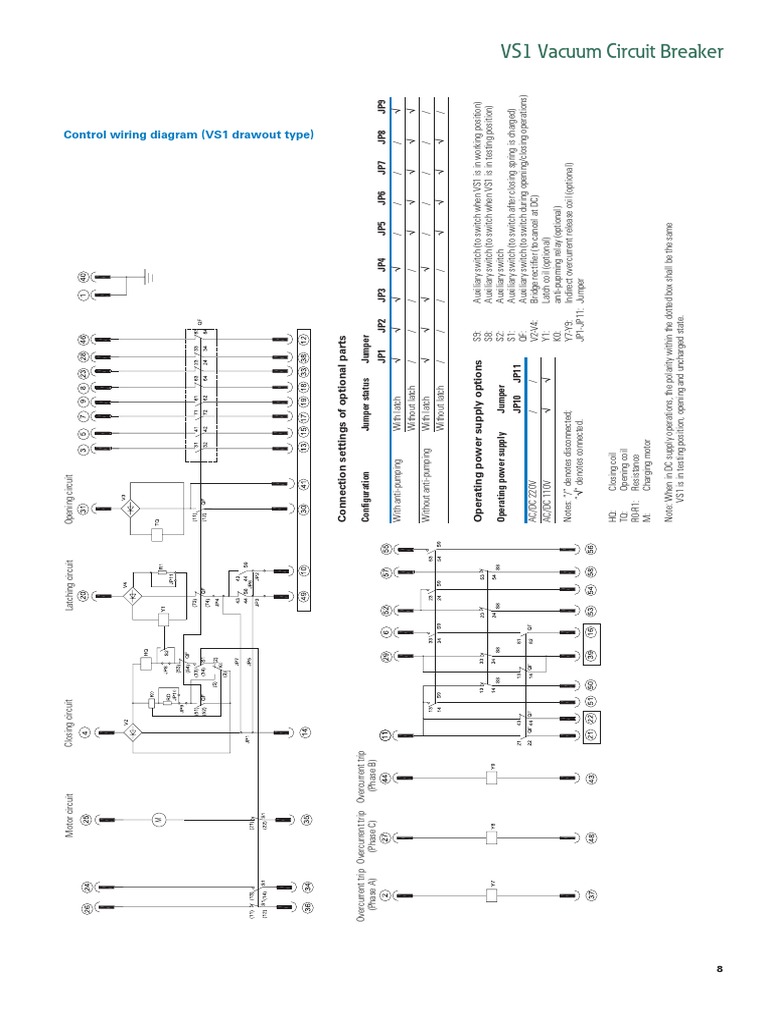 VS1 Vacuum Circuit Breaker: Control Wiring Diagram (VS1 Drawout Type ...