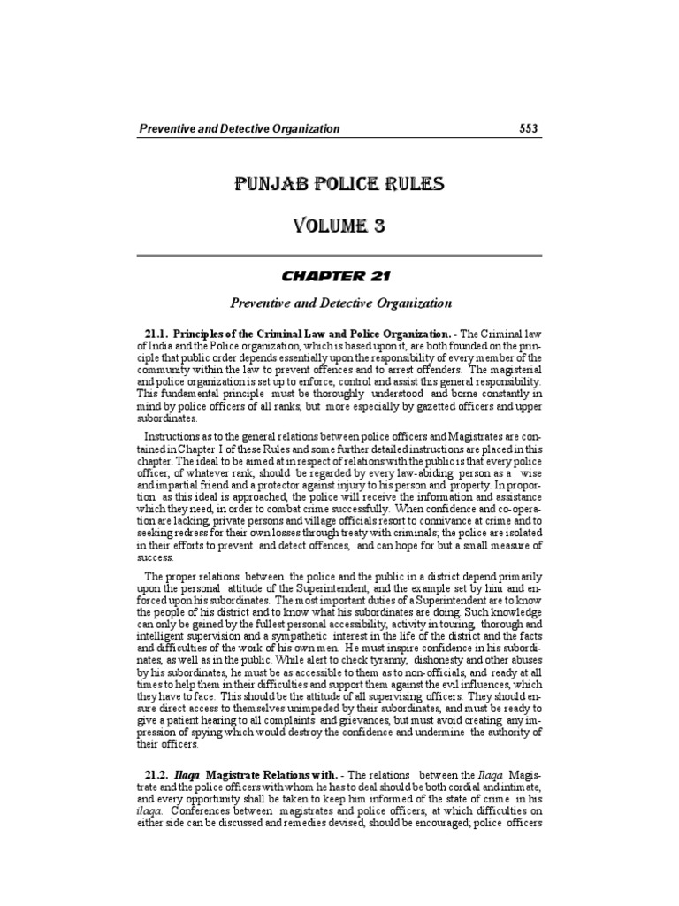 Punjab Police Rules III | PDF | Criminal Procedure In South Africa ...