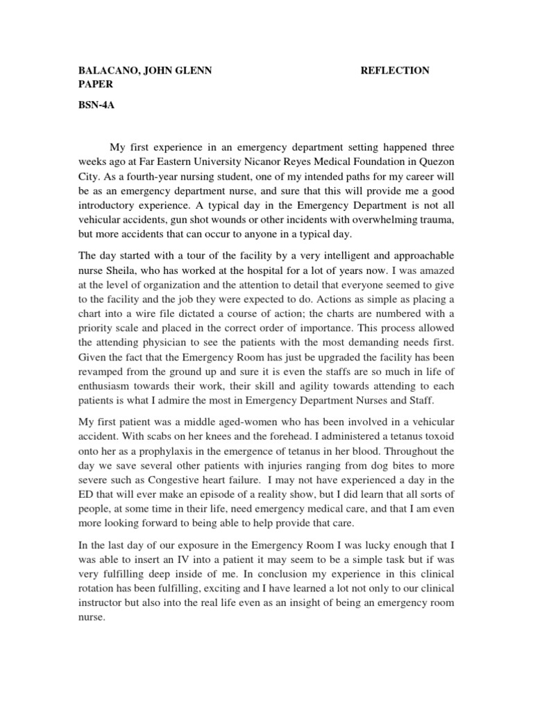 Balacano, John Glenn Reflection Paper BSN-4A | Download Free PDF ...
