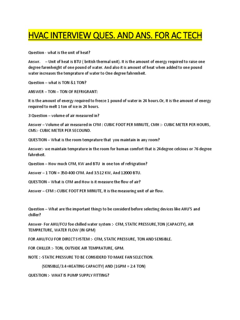 Havc Notes | PDF | Hvac | Duct (Flow)