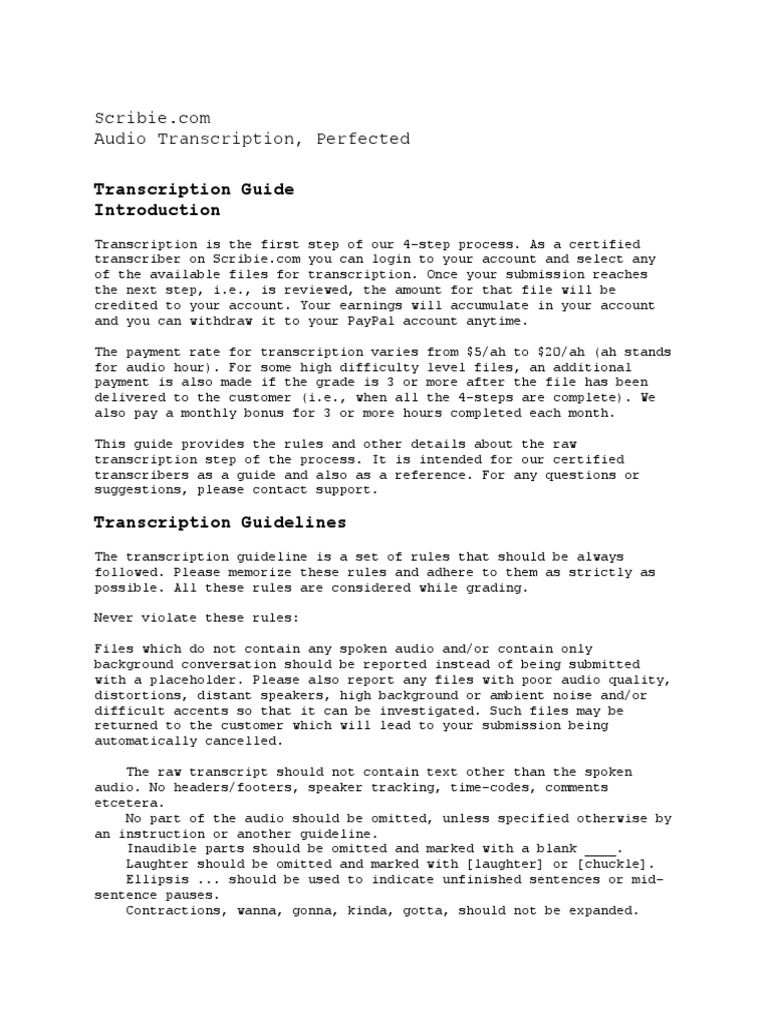 Guide For Transcription PDF | PDF | Keyboard Shortcut | Punctuation