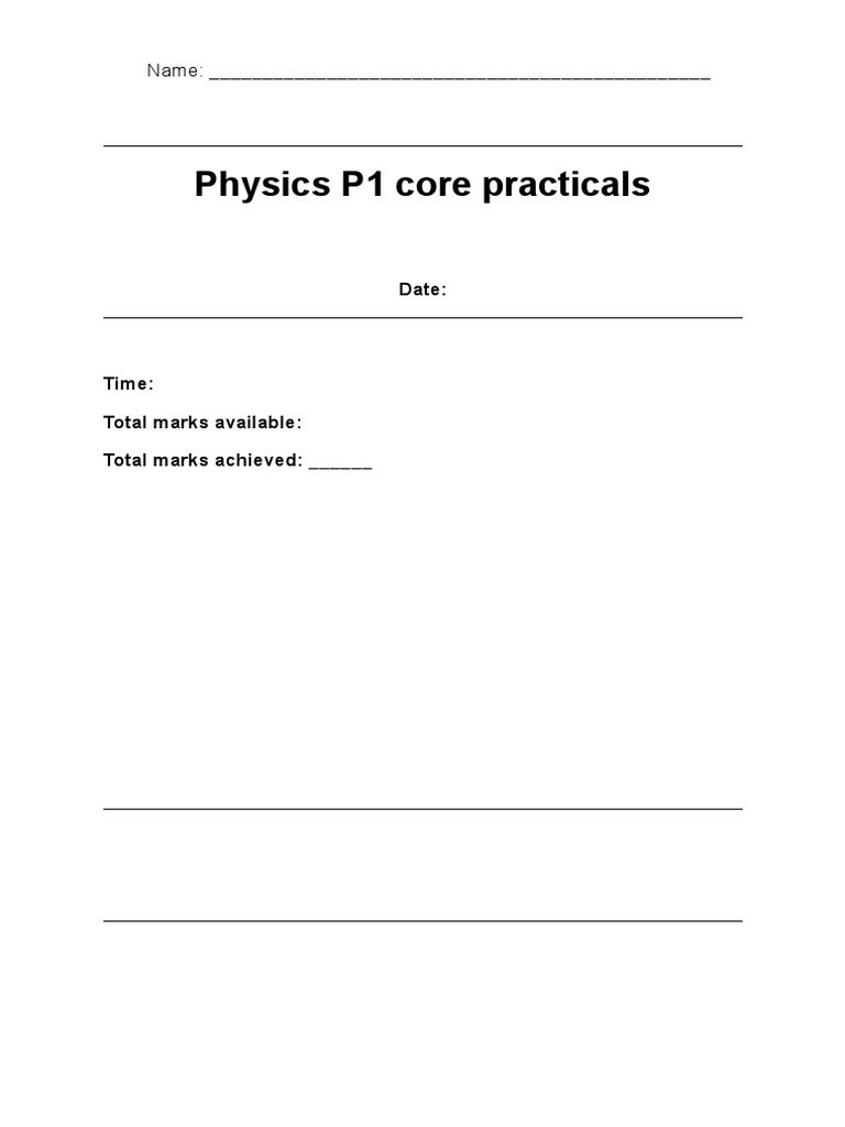 Physics p1 Core Practicals | PDF | Wavelength | Waves