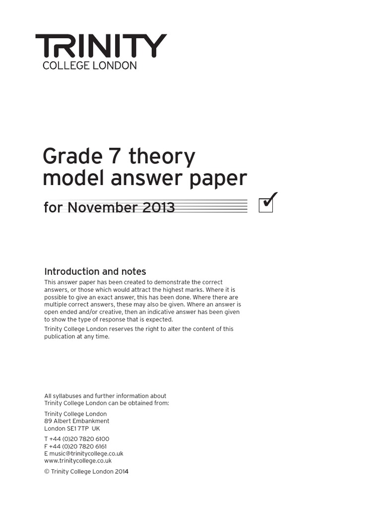 Trinity 07 Answer Paper Nov 2013 | PDF | Elements Of Music | Musical ...