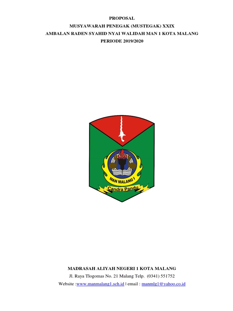 Proposal MUSTEGAK XXIX MAN 1 Malang | PDF