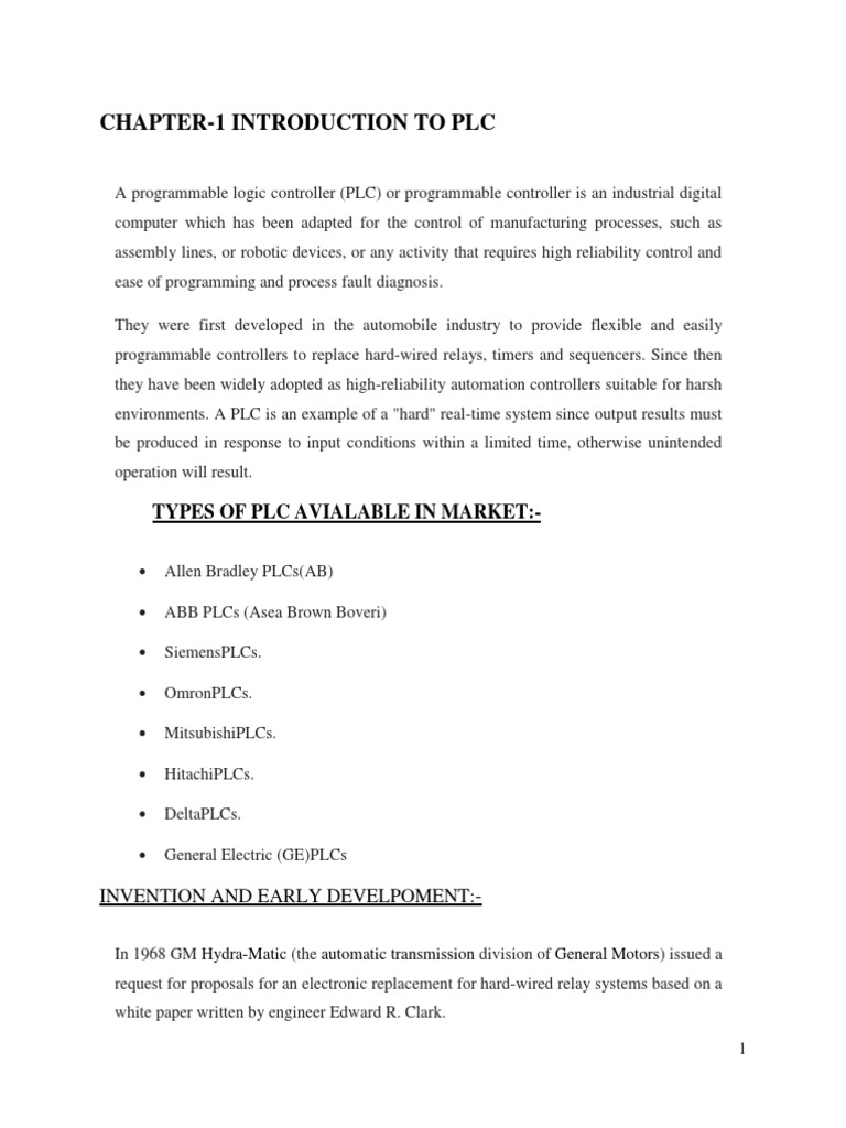 Chapter-1 Introduction To PLC: Types of PLC Avialable in Market ...