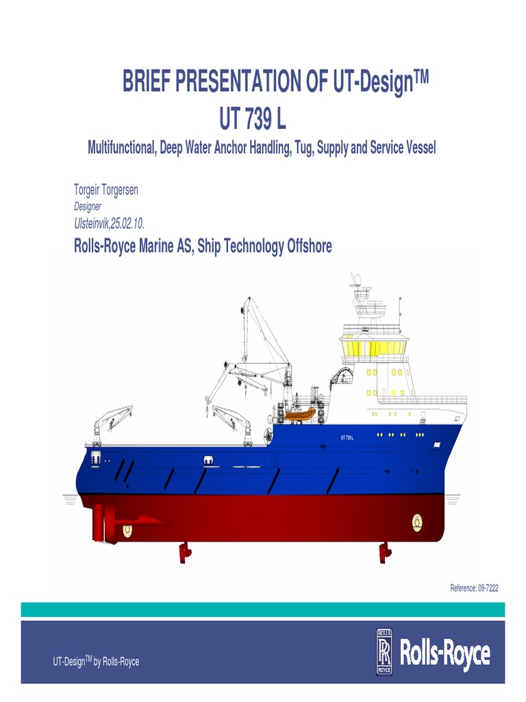 Brief Presentation of Ut-Design UT 739 L: Multifunctional, Deep Water ...